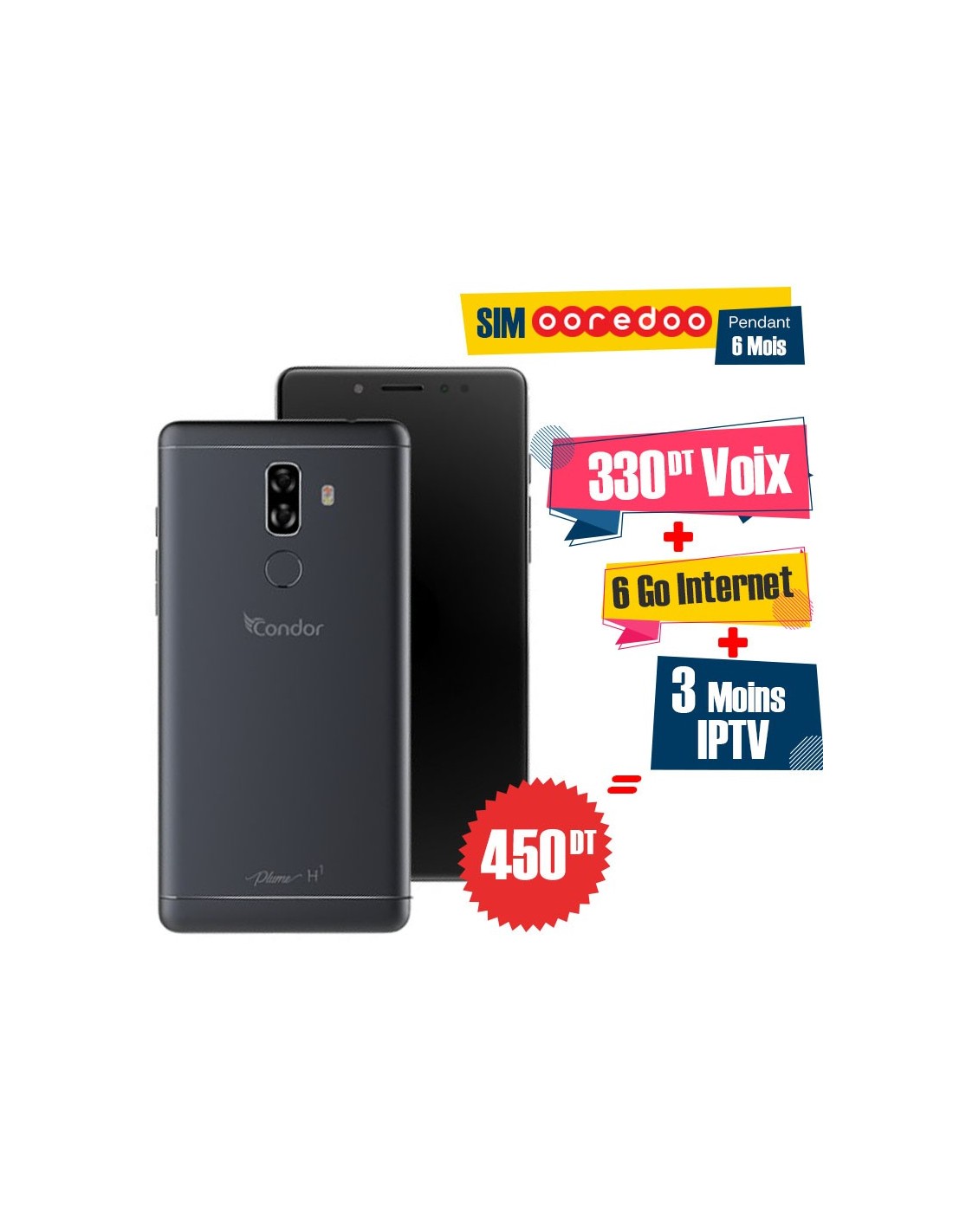 SmartPhone Condor Plume H1 - Noir prix tunisie - Price.tn