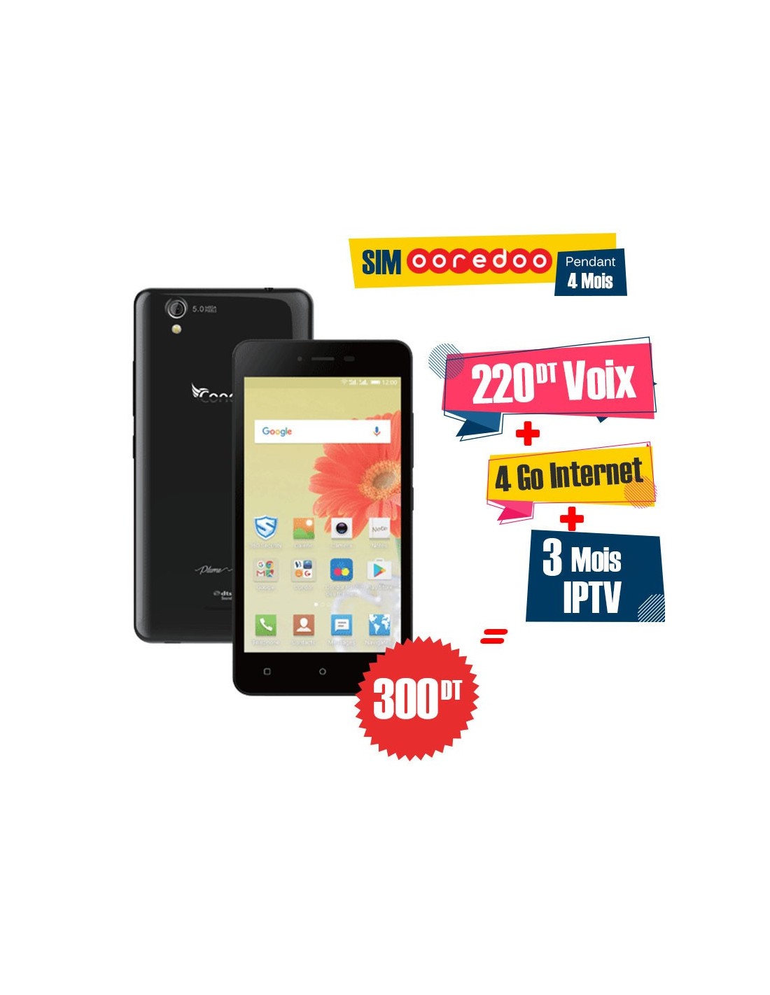 Smartphone CONDOR Plume P6 Plus 4G -Noir prix tunisie - Price.tn